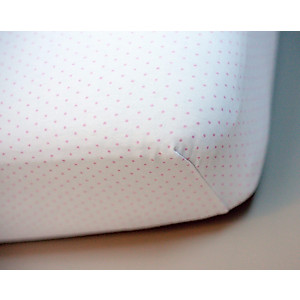 SheetWorld Fitted 100% Cotton Jersey Oval Sheet, Fits Stokke Mini 23 x 29, Pink Pindot, Made in USA