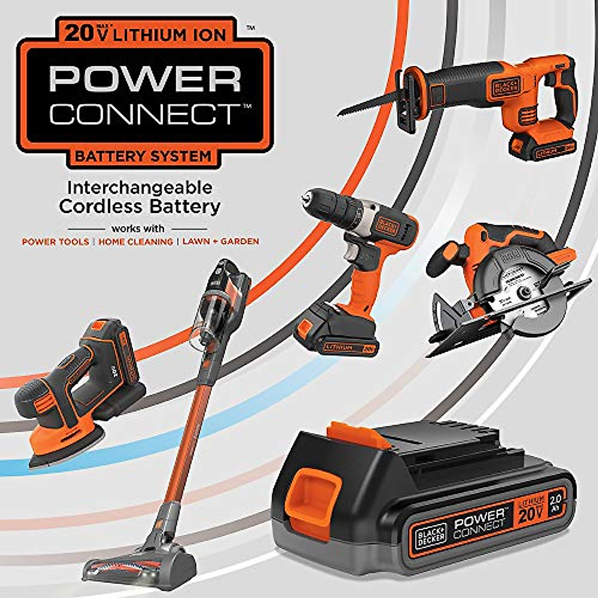 BLACK+DECKER 20V MAX Cordless Drill and Driver, 3/8 Inch, With LED Work Light, Battery and Charger Included (LDX120C)