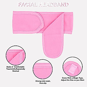 Spa Facial Headband 2Pcs Makeup Headbands Hair Wrap with Adjustable Tape Headband for Beauty Sports Yoga Headbands Washing Face Mask Face Wash Headbands Wrap Long Hairs Headbands
