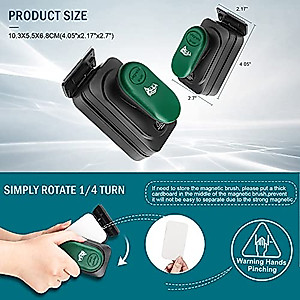 AQQA Magnetic Aquarium Cleaner Brush,Fish Tank Algae Cleaning Tool,Floating with Handle Scratch-Free,2 Detachable Scraper Suitable Glass and Acrylic Tank