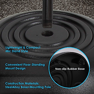 Gator Frameworks Microphone Stand Adapter Bundle for 6 Mics + PylePro PMKS5 Mic Stand (2.8-5 ft.)