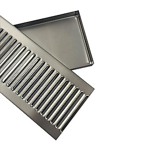 24-Inch Drip Tray for Bar Taps and Beverage Dispensers - Surface Mount Drip Tray - No Drain - Brushed Stainless Steel