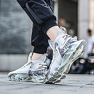 GJUYC Sneakers Shoes for Men Running Shoe Mens Trail Air Fashion Sport Man Athletic Men's Basketball Walking Casual Hiking Male White Size 10.5 Runner Breathable