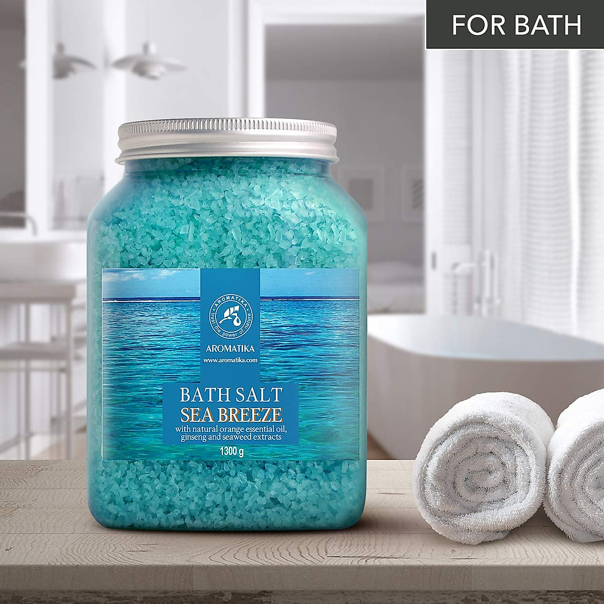 Bath Sea Salt 46 Oz - Sea Breeze Salt - Natural Bath Sea Salts - Best for Good Sleep - Relaxing - Calming - Body Care - Beauty - Aromatherapy