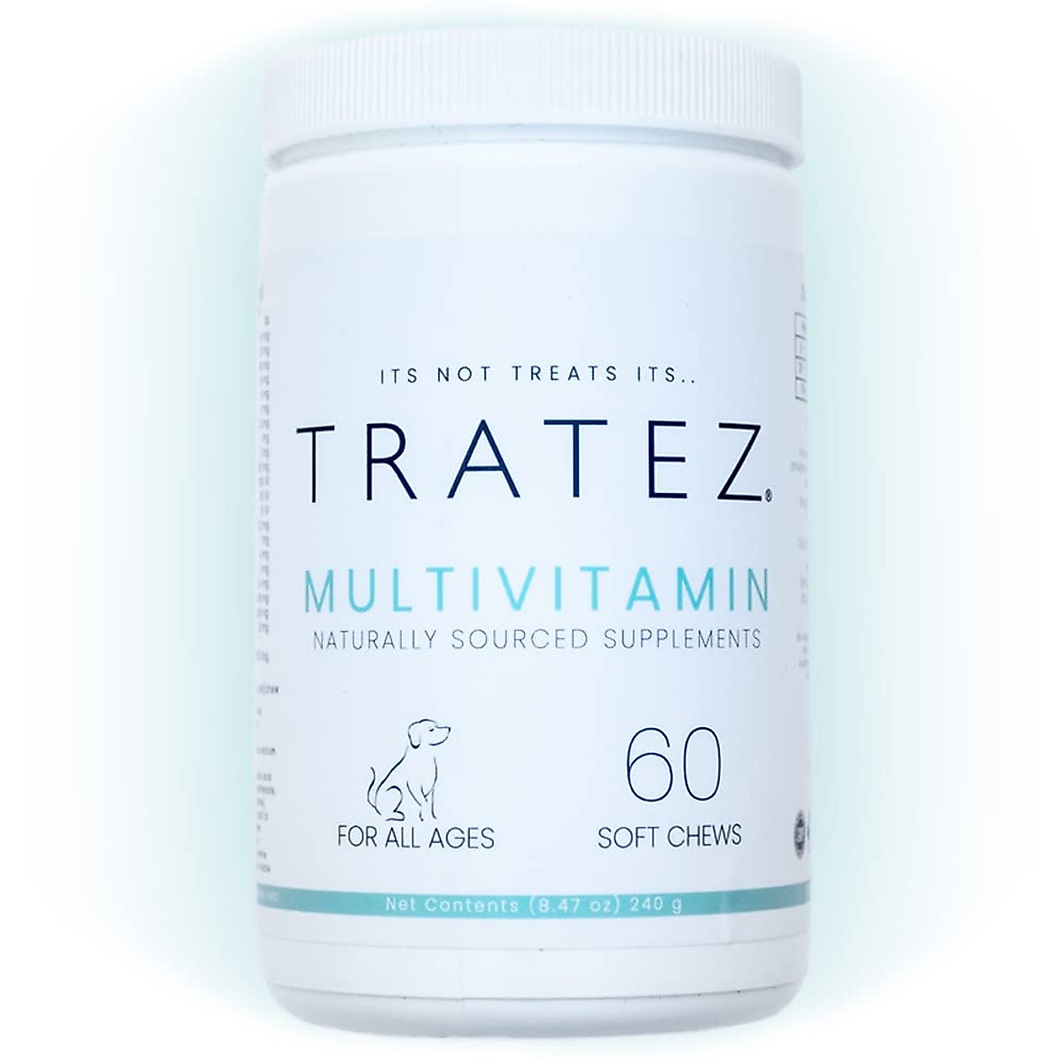 TRATEZ Multivitamin Supplement for Dogs, 60 Soft Chews with 25 Essential Vitamins and Nutrients, Advanced Formula for Premium Support of Skin and Coat, Hip and Joint Mobility and Improved Digestion