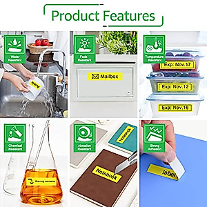 GREENCYCLE 4 Pack Compatible for Brother AZe-FX631 TZ-FX631 Black on Yellow Flexible ID Tape for Wire Cable 1/2 inch x 26.2 ft 12mm x 8m Work with Ptouch PT-P750W PT-P700 PT-D210 PT-D600 Label Maker