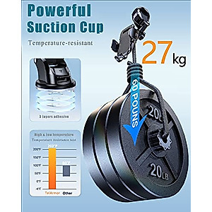 KASOTT Cell Phone Holder Mount for Car - Dashboard Windshield Air Vent Desk Universal 4 in1 Strong Suction Cup Long Arm, Compatible with iPhone, Samsung, Android and All 4-7" Smartphones