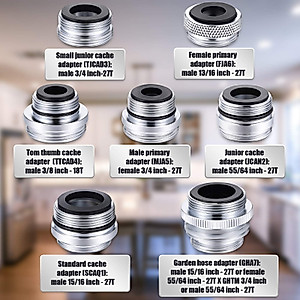 14 Pieces Faucet Adapter Kit Kitchen Aerator Adapter Female To Male Faucet Adapter Water Hose Adapter for Garden Hose Water Filter Standard Hose Sink Sprayers