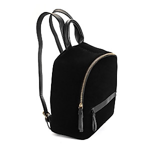 TrendsBlue Premium Black Velvet Casual Travel Backpack Shoulder Bag