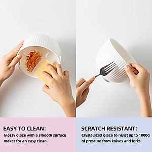 KAMAIDI Ceramic Ramen Noodle Bowl with Matching Chopsticks, Soup Bowls for Udon Soba Pho Asian Noodles, Dishwasher and Microwave Safe, 28 oz