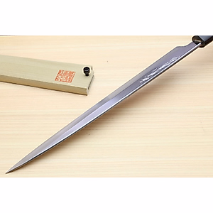 Yoshihiro Shiroko High Carbon Steel Kasumi Yanagi Magnolia Handle Sushi Sashimi Chef Knife (9.5" (240mm))
