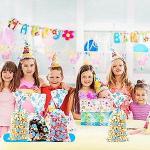 COQOFA 100 Pcs 5"X11" Gift Wrap Cello Cellophane Treat Bags Party Favor bags Clear Candy Cookie Bags Plastic Poly Goodie Storage Bags with Twist Ties for Baby Shower, Birthday, Wedding ,Party