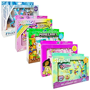 LUV HER Disney Stitch Girls BFF 6 Piece Toy Jewelry Box Set with 2 Rings, 2 Bead Bracelets and Snap Hair Clips Ages 3+
