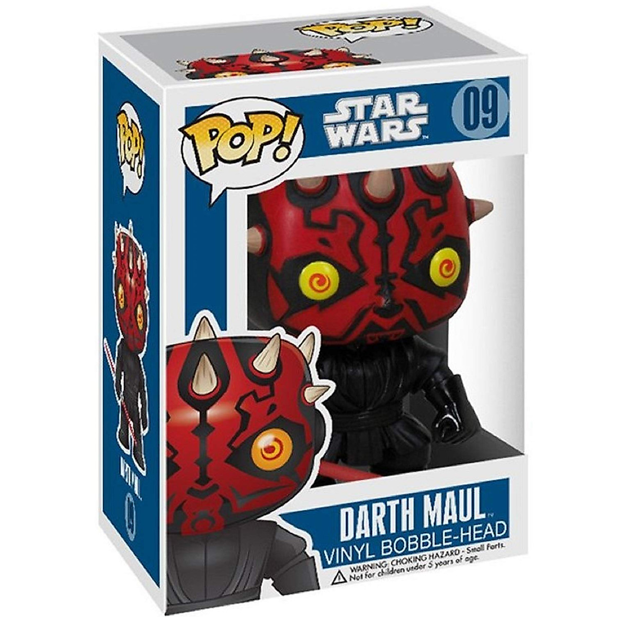POP Star Wars: The Phantom Menace - Darth Maul [Orig Blue Box Art] Funko Pop Vinyl Figure (Bundled with Compatible Pop Box Protector Case), Multicolored, 3.75 inches