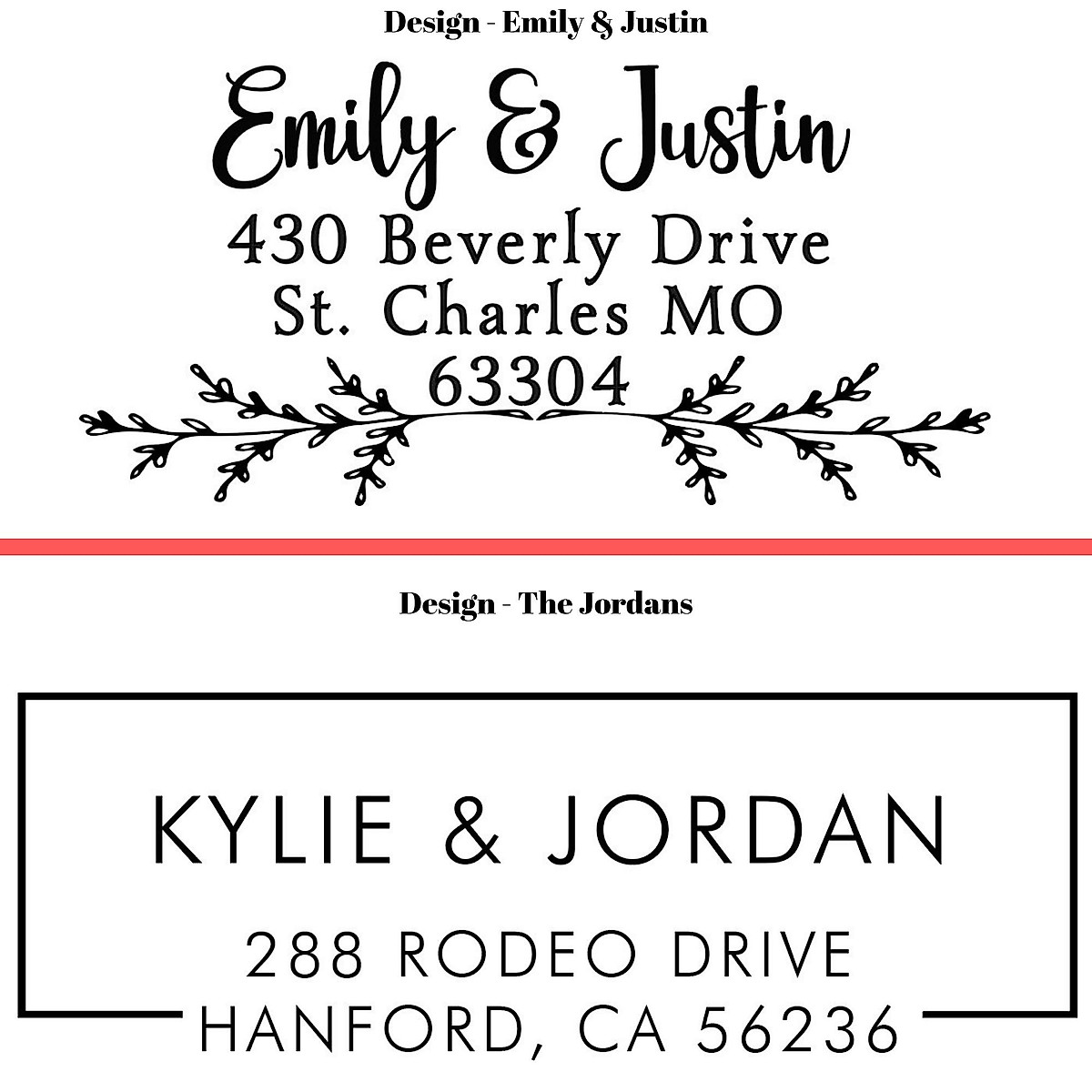 20 Designs to Choose!! Personalized - Address Stamp - Customized Stamp - Self-Inking Return Address Mail 3 Lines Custom Address Stamper - Black Red Blue Purple Green Ink - Wedding Invitation Stamp
