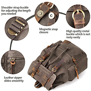 PKUVDSL Canvas Backpack, SERIES Vintage Canvas Backpack Hiking Daypacks Computers Laptop Backpacks Unisex Casual Rucksack Bookbag Mountaineering Bag for Men Women (Light Brown)