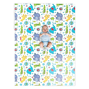 Fisher Price - Gelli Mat - Luxury Foam Baby Play Mat - Extra Large - Double Sided Print - Water-Resistant, Non-Toxic, Hypoallergenic - Use as Playmat, Excercise Mat, Yoga Mat, Tummy Time - 85” x 51”