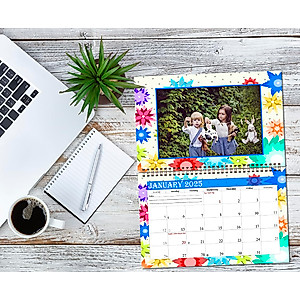 2025 Photo Frame Wall Spiral-bound Calendar (Add Your Own Photos) - 12 Months Desktop/Wall Calendar/Planner - (Geometrics Edition #001)