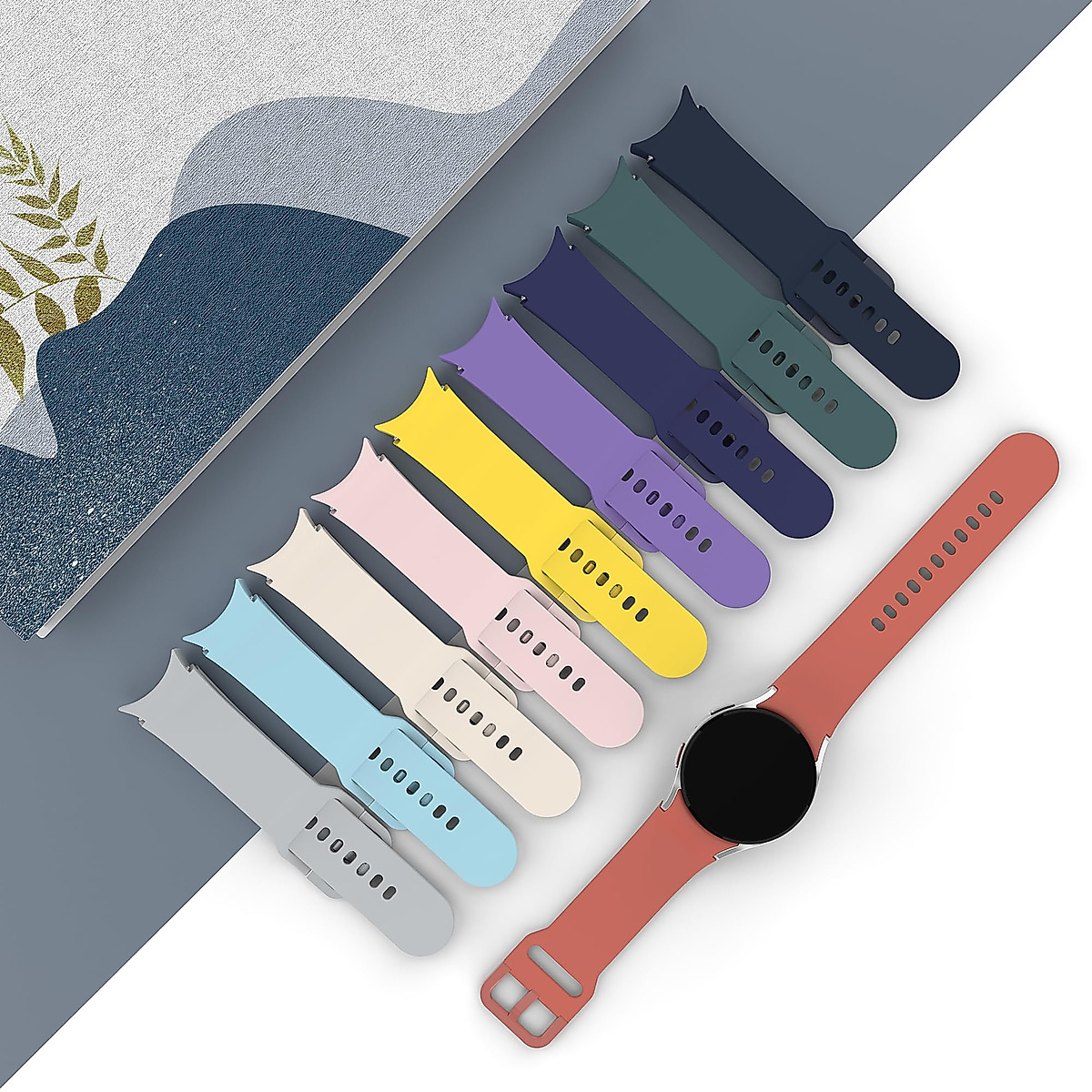 GGKING Premium Breathable Silicone Watch Band for Samsung Galaxy Watch 4 Classic Bands, 42mm-46mm