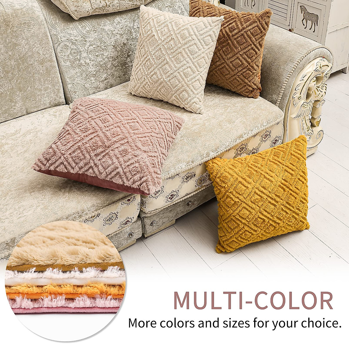 ETASOP Set of 2 Couch Pillows with Inserts 18x18, Spring Decorative Pillow Covers Velvet Throw Pillows with Inserts Included Farmhouse Cushions (Pink)