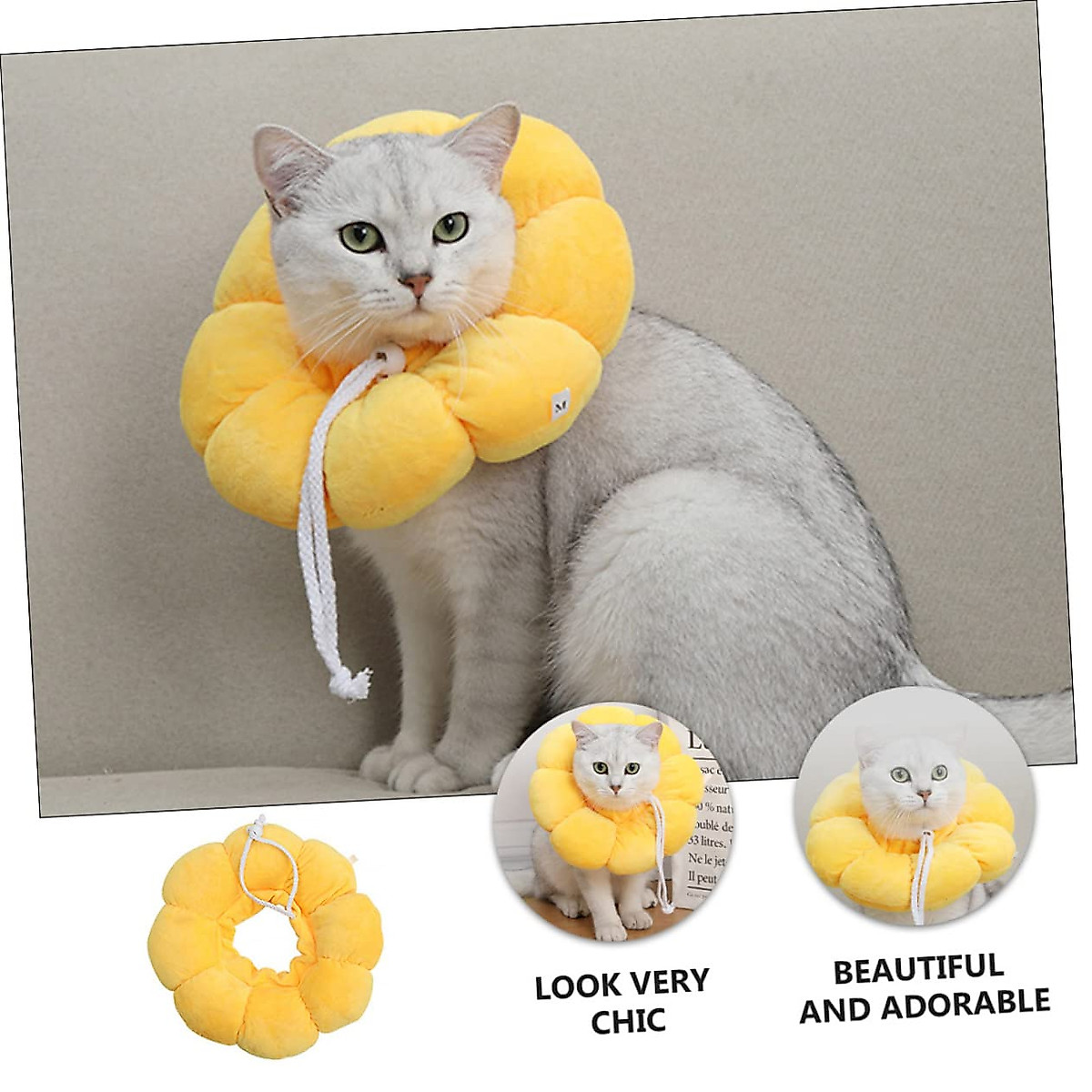 Toddmomy 2pcs Elizabeth Circle Pet Bite Collar Cat Recovery Neck Cone Elizabethan Cat Cone Adjustable Pet Cone Pet Bite Collar Cat Recovery Collar Choker Pp Cotton Kitten