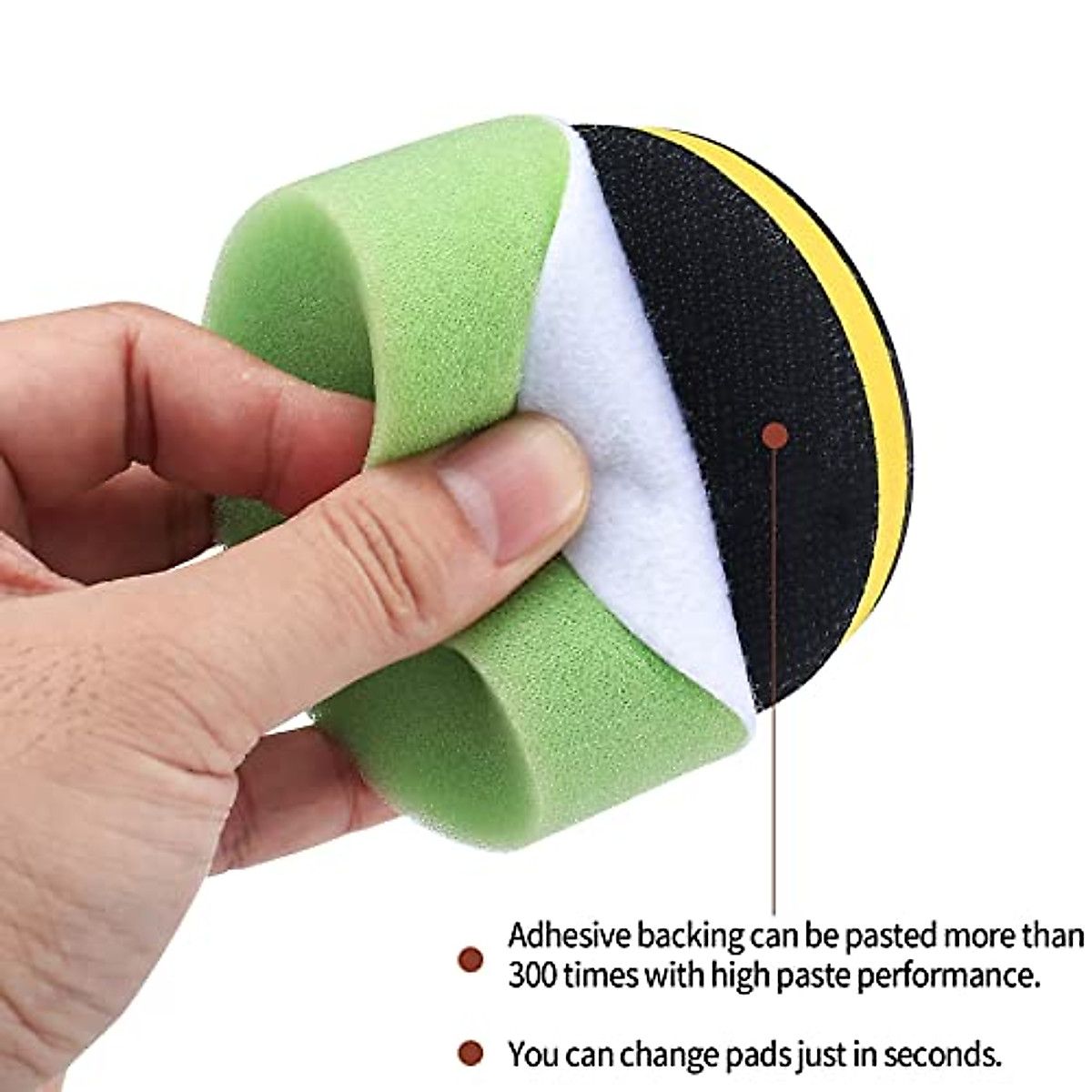 YOUYIDUN 16 Pcs Car Foam Drill Polishing Pad Kit, Car Polishing Pad kit, with Car Sponge Buffing Polishing Pads, Wool Drill Adapter Pads for Car Foam Drill, Sanding, Buffing, Waxing