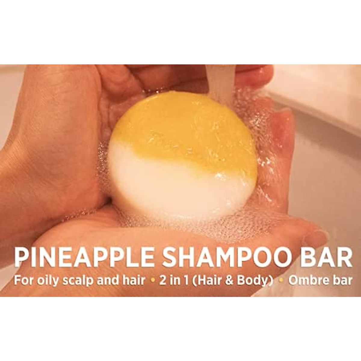 FOOD STORY FOR HAIR PINEAPPLE SHAMPOO BAR For oily scalp and hair Low pH Vegan Refreshing surfate free waterless shampoo soap bar soap
