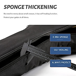 AODSK Acoustic Guitar Gig Bag,0.39Inch Thick Padding,Guitar Bag Adjustable Shoulder Strap,Black-For 40 41inch Acoustic Guitar