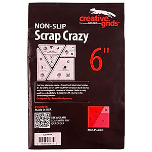Creative Grids Scrap Crazy 6 Templates Quilt Ruler 4pc Set - CGRMT6