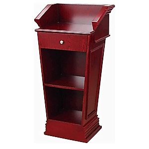 Lectern Podium Stand-Portable Presentation Podium,Pulpits for Churches Professional Portable Lectern with Wide Reading Surface for Restaurants, Office,Brown