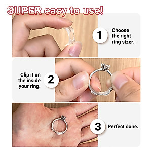 Omilly Ring Sizers for Loose Rings,8 Pack 8 Sizes Ring Guards,Silicone Ring Size Adjuster Invisible Ring Fitter for Different Band Widths for Women and Men