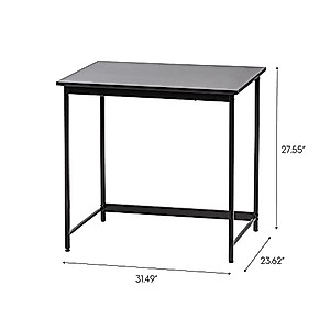 IRIS USA 32 Inch Modern Laptop and Computer Desk Office Table for Home Office, Water and Scratch Resistant Surface Gaming Desk, Easy to Assemble Black Desk