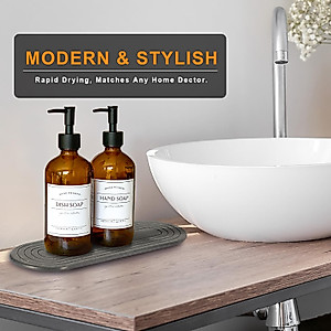 Jadairy Stone Drying Tray 11.8x4.9 Inches Water Absorbing Stone Tray for Sink Instant Dry Sink Caddy Organizer for Kitchen Bathroom Counter