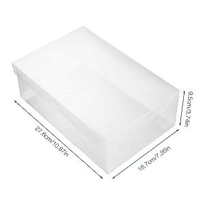 MNHW 10 Pack Plastic Stackable Shoe Storage Organizer Clear Drawer Box Metal Frame Bathroom organizer Shoe organizer Storage shelves Tool box Storage cabinet Closet organizer Kitchen storage Clo