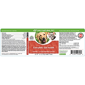 Only Natural Pet Complete Gut Health Complex - Probiotics & Digestive Enzyme Supplement for Dogs & Cats - Promotes Healthy Digestion, Immune System, Nutrient Absorption - Made in USA -3.5oz Powder