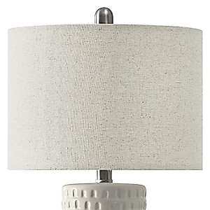 PORTRES 24.5" Modern Accent Ceramic Table Lamp Set of 2 for Bedroom White Desk Decor Bedside Lamps for Living Room Study Room Office Dorm Farmhouse Nightstand Lamp End Table Lamps