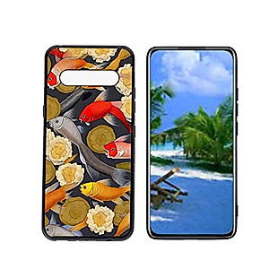 HEOLCULWO Compatible with LG V60 ThinQ 5G Phone Case, Japanese-Style-Koi-Fish-2 Case Silicone Protective for Teen Girl Boy Case for LG V60 ThinQ 5G