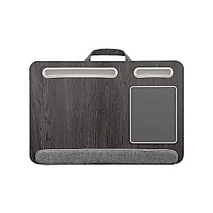 MCMACROS Laptop Lap Desk Home Office with Cushion, Mouse Pad, and Phone Holder for Couch Bed, Dorm Room Essentials as Computer Laptop Stand, Book Tablet- Fits Up to 17 Inch Laptops, Oak Grey