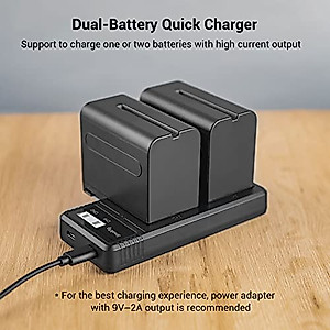 SmallRig NP-F970 Replacement Batteries (2 Pack) & Fast Charger USB Dual Charger for Sony NP-F970 NP-F960 NP-F950 NP-F930 NP-F550 NP-F570 NP-F750 Batteries, for Sony Camcorders, Other Monitors - 3823