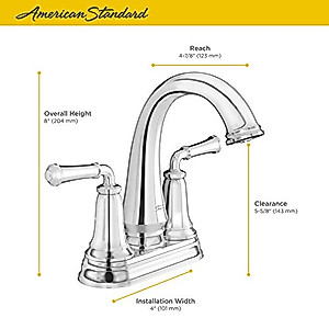 American Standard 7052207.002 Delancey Centerset Bathroom Faucet with Pop-Up Drain, Polished Chrome