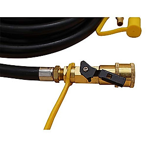 MENSI 12 Feet Propane Quick Connect Hose- 1/4” Female Socket with Safety Shutoff Valve & 1/4 Male Full Flow Plug for RV