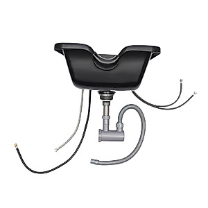 Shampoo Bowl For Salon, Wall Mounted Backwash ABS Salon Spa Barber Equipment With Spray Head, Professional Salon Spa Beauty Brushed Sink 9.84" in Depth, Portable Shampoo Bowl for Hair Stylists