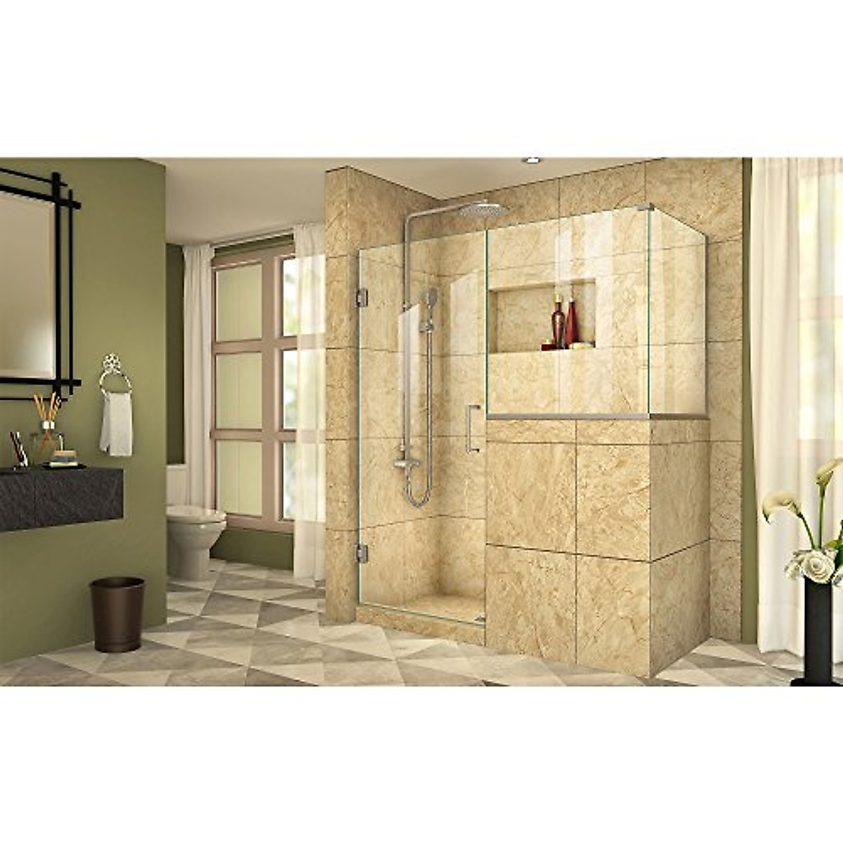DreamLine SHEN-2429303630-04 Shower Enclosure, 59" W x 30 3/8" D, Brushed Nickel