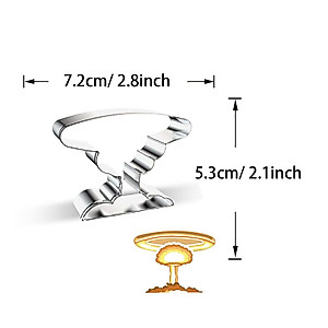 WJSYSHOP Nuclear Bomb Explosion Mushroom Cloud Shape Cookie Cutter
