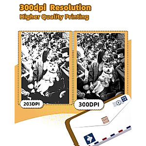 Memoqueen Mini Sticker Printer M04AS Portable Thermal Printer Wireless Bluetooth Printer for iPhone, Support 15/53/80/110mm Paper, Compatible with iOS & Android, Great for Memo, Notes, Photo, Journal