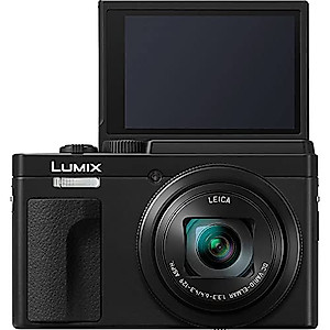 Panasonic Lumix DCZS80 Digital Camera (Black) (DC-ZS80K) - Bundle - with 64GB Memory Card + DMW-BLE9 Battery + 12 Inch Flexible Tripod + Camera Bag + Cleaning Set + USB Card Reader