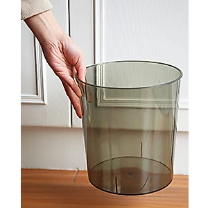 Freetex Clear Small Trash Can Wastebasket 1.5 Gallon Plastic Garbage Can Container Bin for Bathroom, Kitchen, Office, Bedroom, Home and Dorm Room Essentials (1.5 Gallons, Clear Grey)