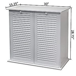 eHemco Dual Basket Tilt Out Laundry Sorter with 2 Removable Cotton Bags, White