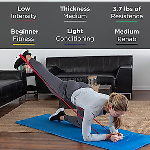 THERABAND Resistance Band Set, Professional Elastic Bands for Upper & Lower Body, Core Exercise, Physical Therapy, Lower Pilates, At-Home Workouts, & Rehab, 5 Foot, Yellow, Red & Green, Beginner