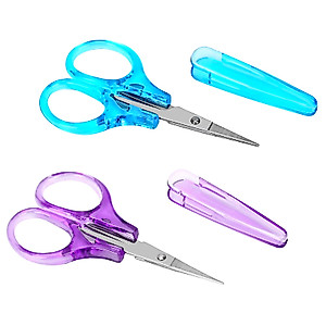 2Pcs Small Scissors All Purpose Craft Scissors Stainless Steel Mini Detail Craft Scissors Precision Straight Fine Tips Design for Paper Cutting,Scrapbooking